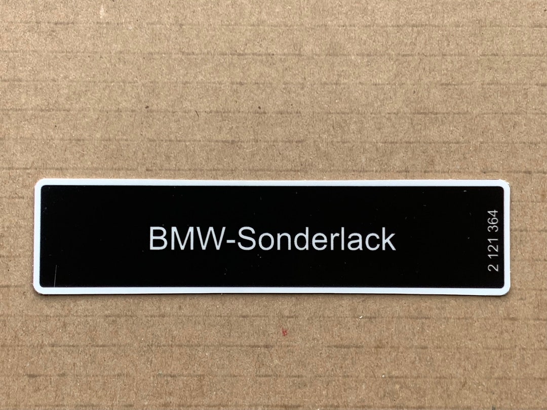 1x Bmw-sonderlack Individual Paint Sticker Label BMW E30 E34 E32 E38 ...