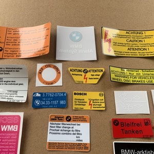 19pcs BMW E30 STANDARD Set 323i 320i 325i 324td 318i 316i Stickers Set ...