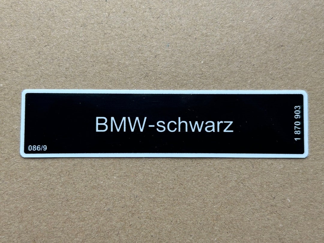 1x Bmw-schwarz Black 086 Paint Sticker Label E21, E30, E12, E24, E28 ...