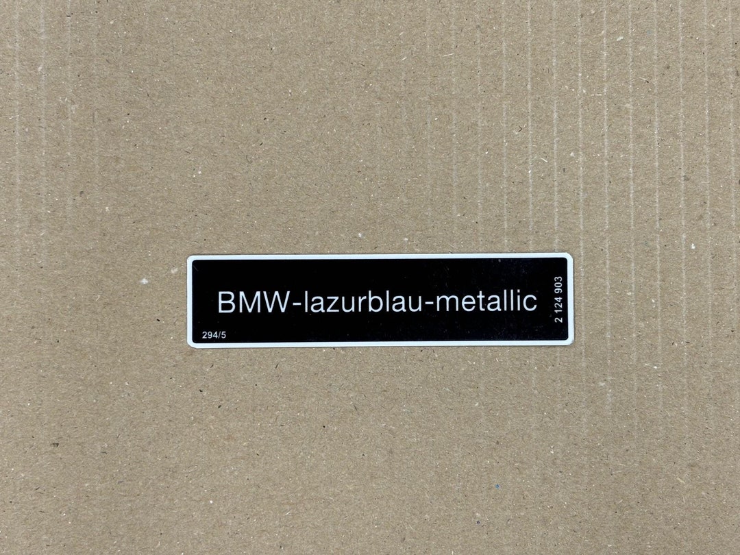 1x Bmw-lazurblau-metallic Paint Sticker Label BMW E30 E31 E32 E34 E36 ...