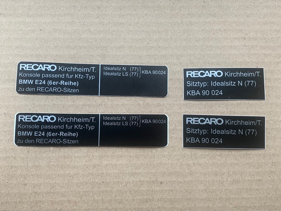 4pcs Stickers for BMW E24 Recaro Seats and Consoles - Etsy