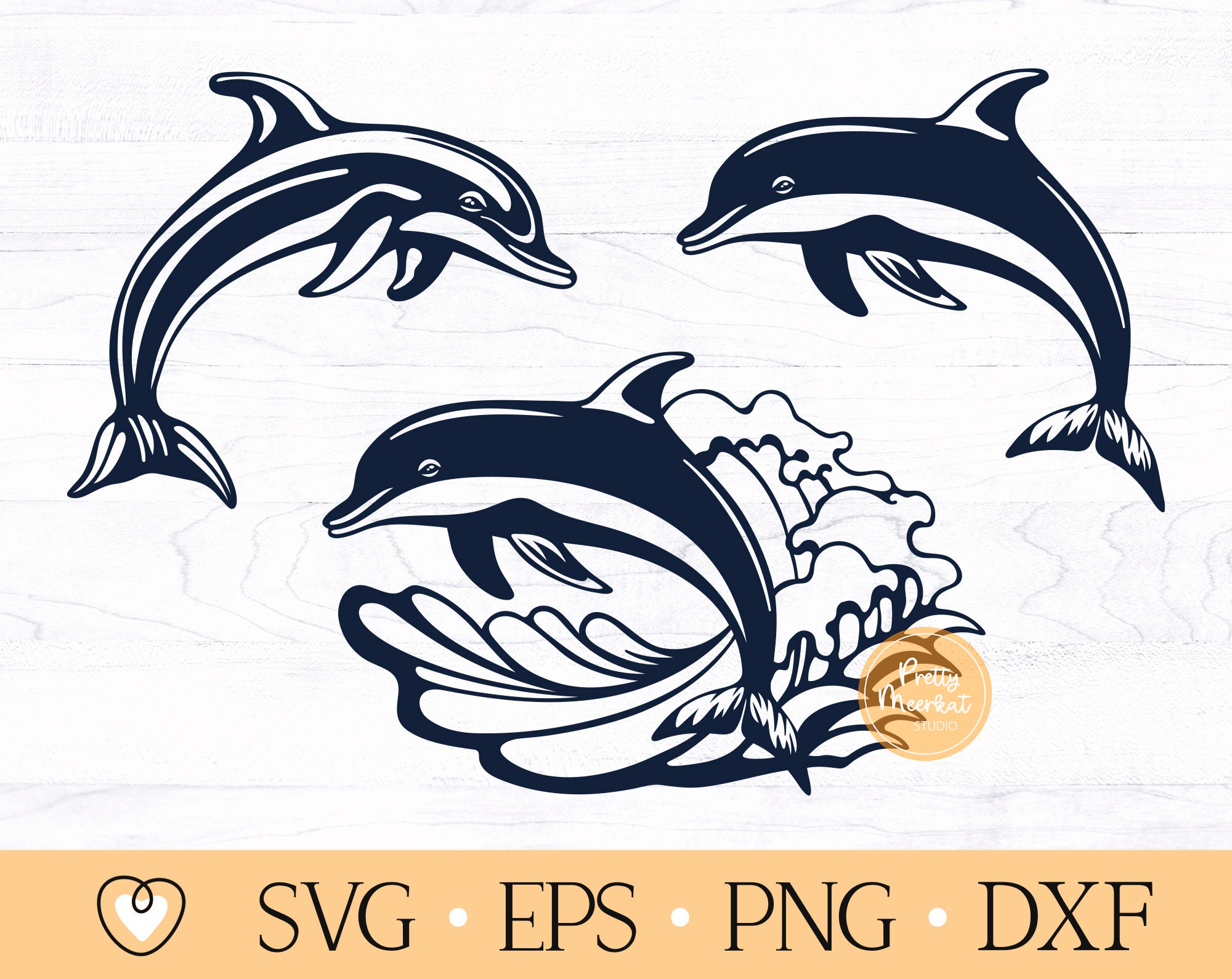 Dolphin Svg Dolphin With Wave Svg Dolphin Cut File Dolphin - Etsy Australia