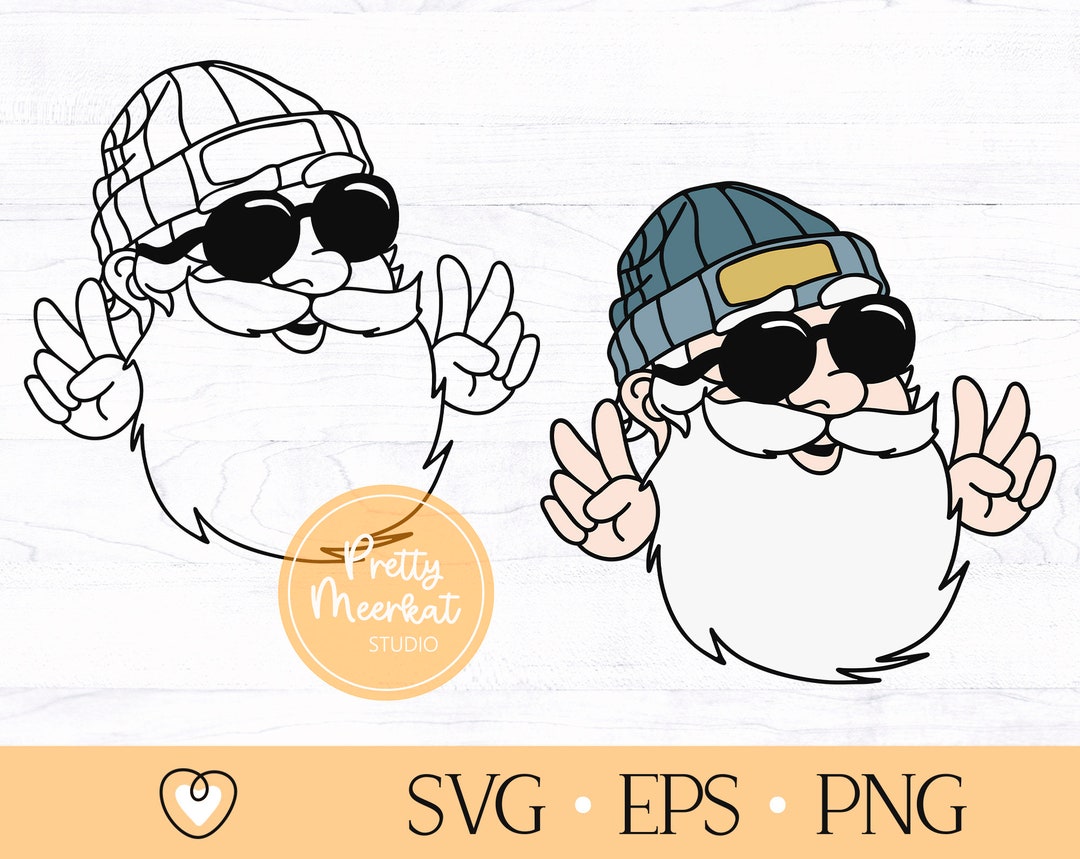 Groovy Santa Svg, Cool Santa Svg, Santa Face Svg, Png Files - Etsy