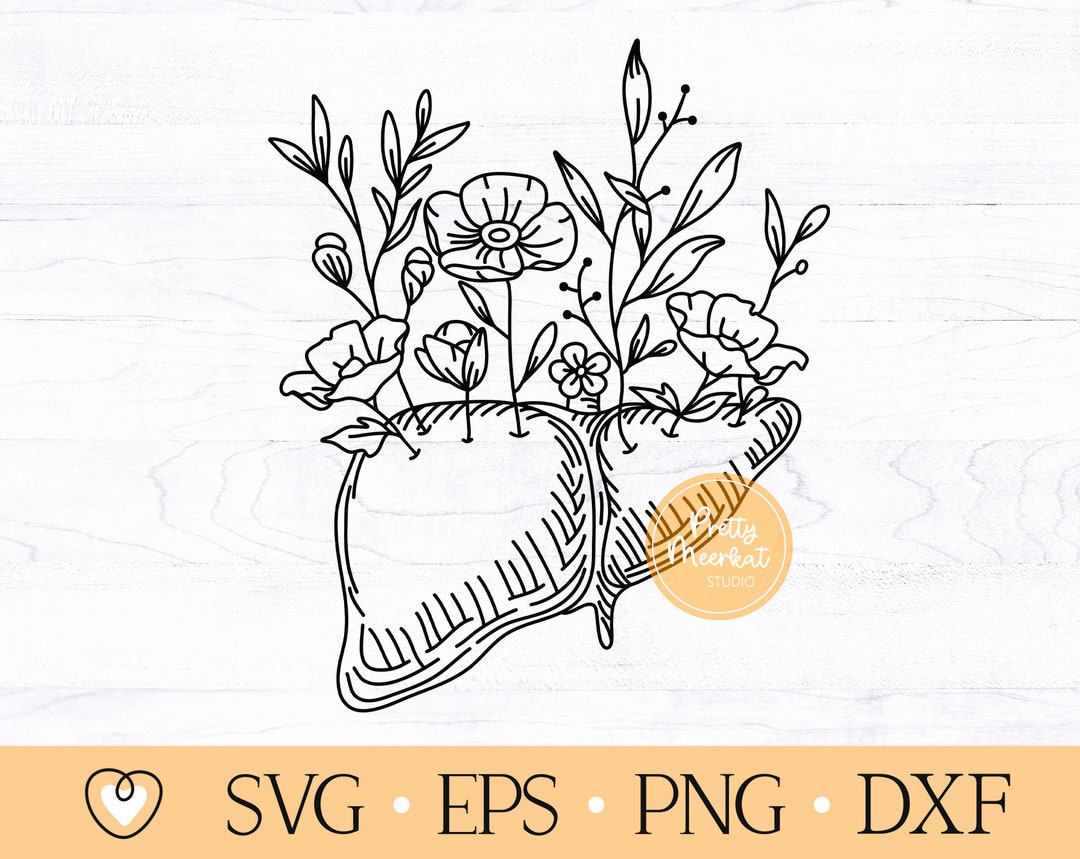 Floral Liver SVG, Wildflower Anatomy Clipart (digital Files) - Etsy