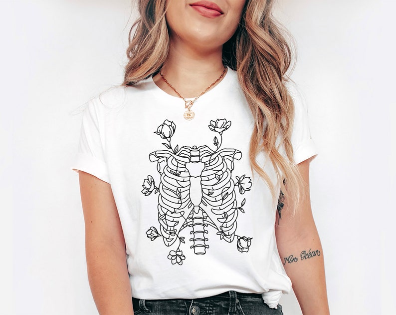Rib Cage and Wildflowers Svg Floral Rib Cage Svg Skeleton - Etsy