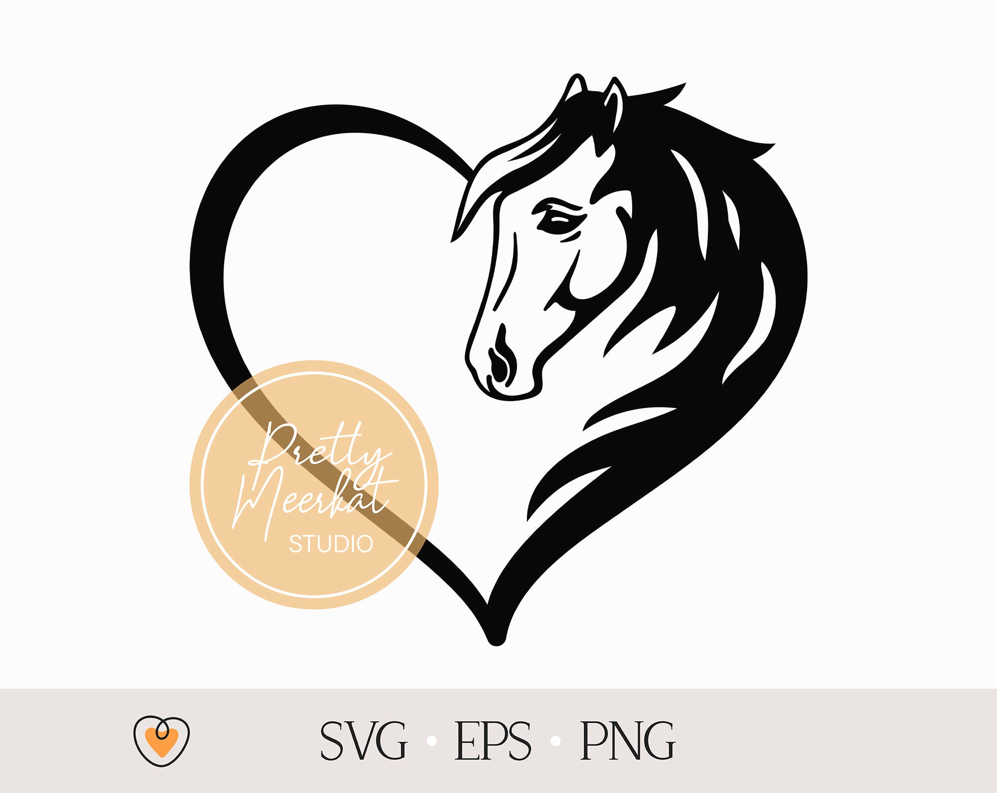 Caballo svg Corazón de caballo svg Silueta de caballo svg - Etsy México