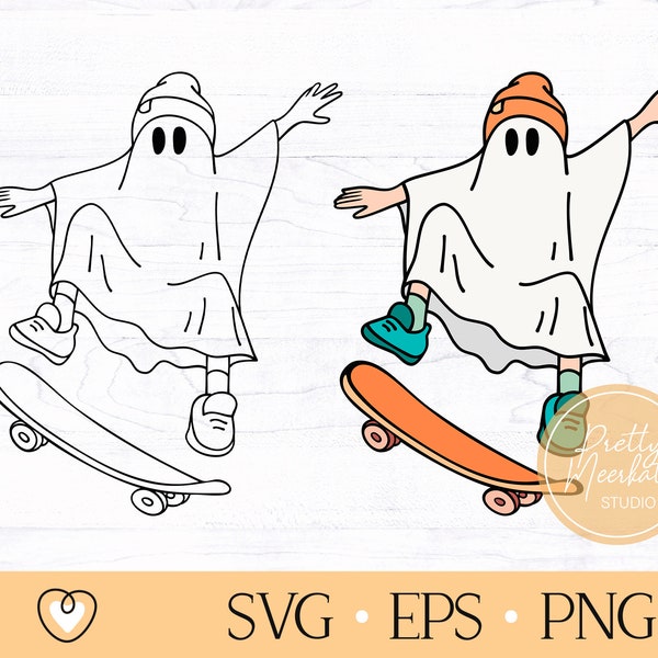 Ghost Skateboard Svg - Etsy