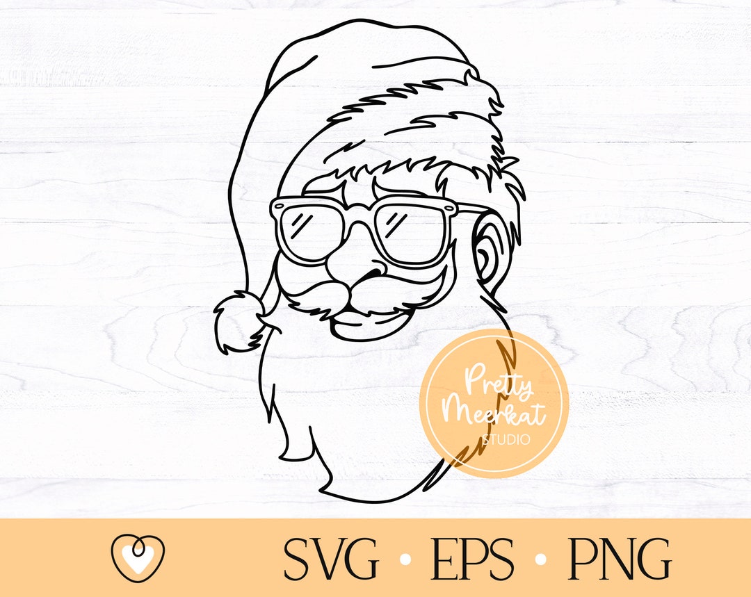 Cool Santa Svg Santa With Sunglasses Svg Santa Face Svg Png - Etsy