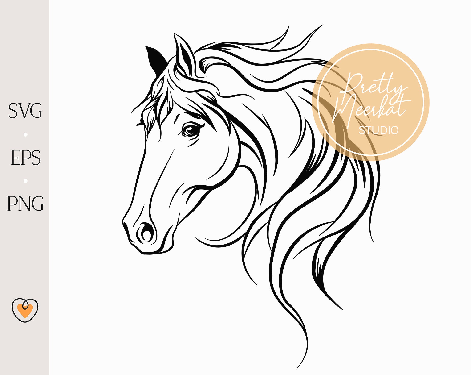 Horse Svg 4 Horse Head Svg Png Files - Etsy