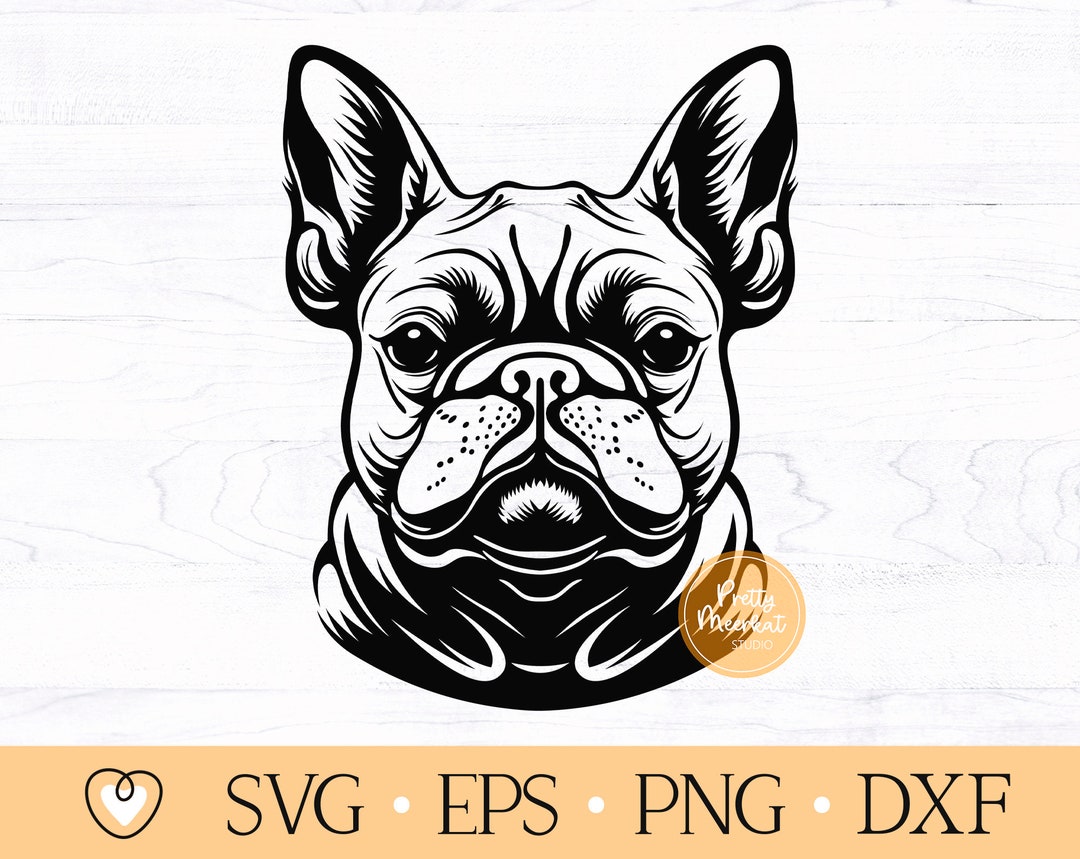 French Bulldog Svg, Frenchie Svg, Dog Face Svg, Dog Breed Svg, Png, Dxf ...