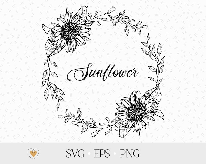 Sunflower Svg, Flower Border Svg, Sunflower Swag Svg, Sunflower Decor ...