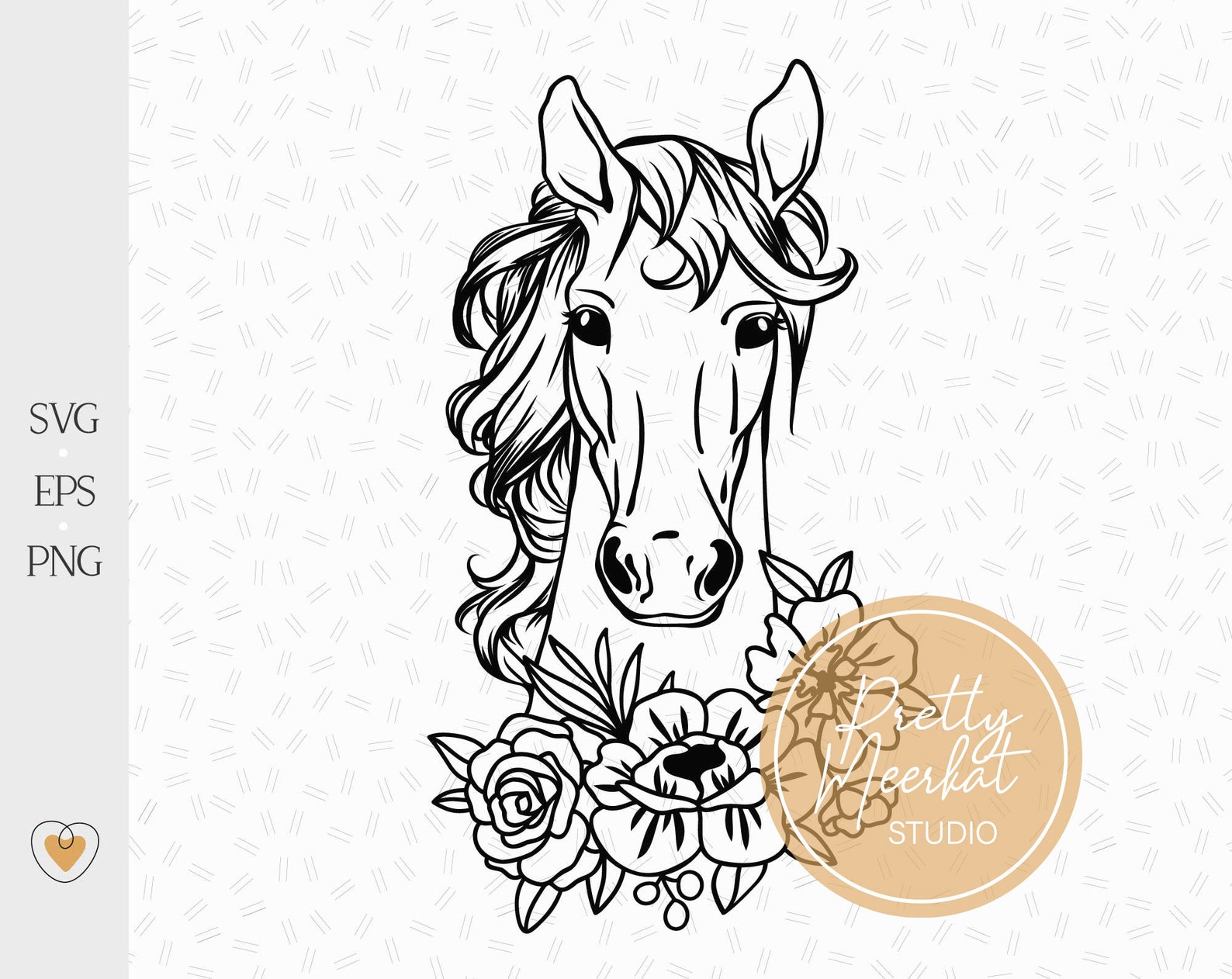 Horse with flowers svg Floral horse svg Horse lover Horse | Etsy