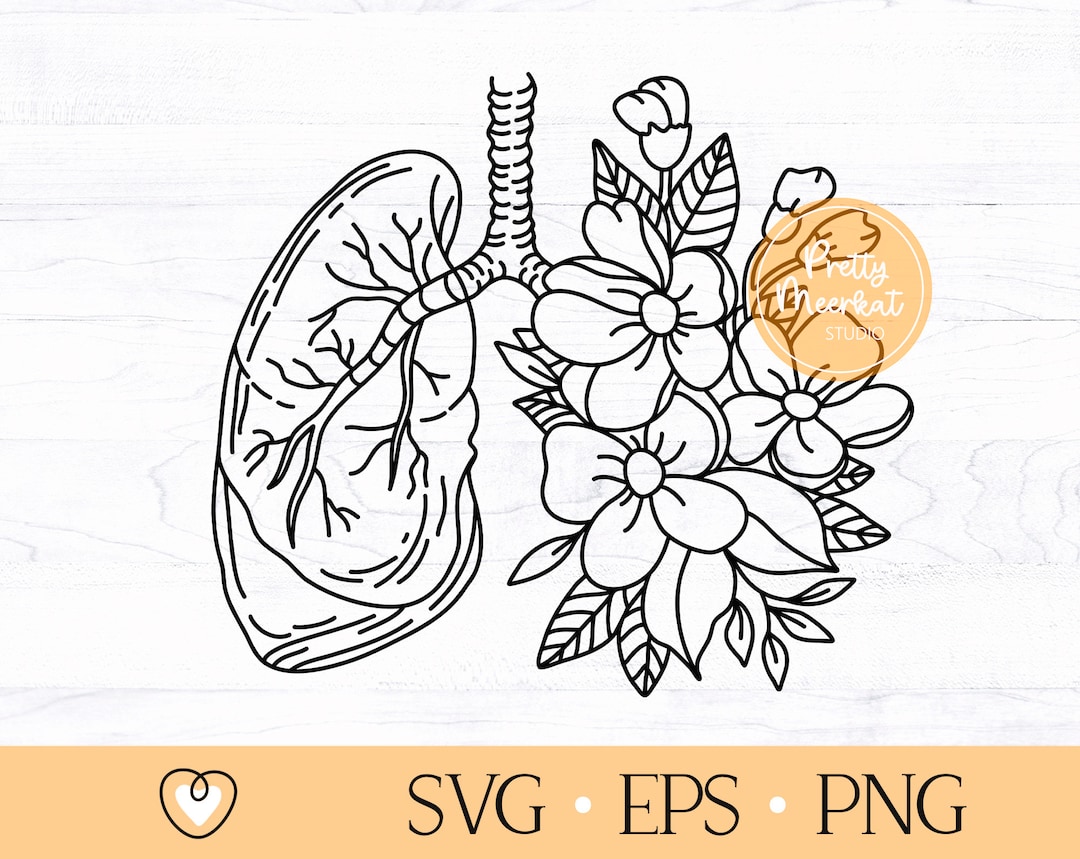 Lungs Svg, Floral Lungs Svg, Human Lung Svg, Png - Etsy