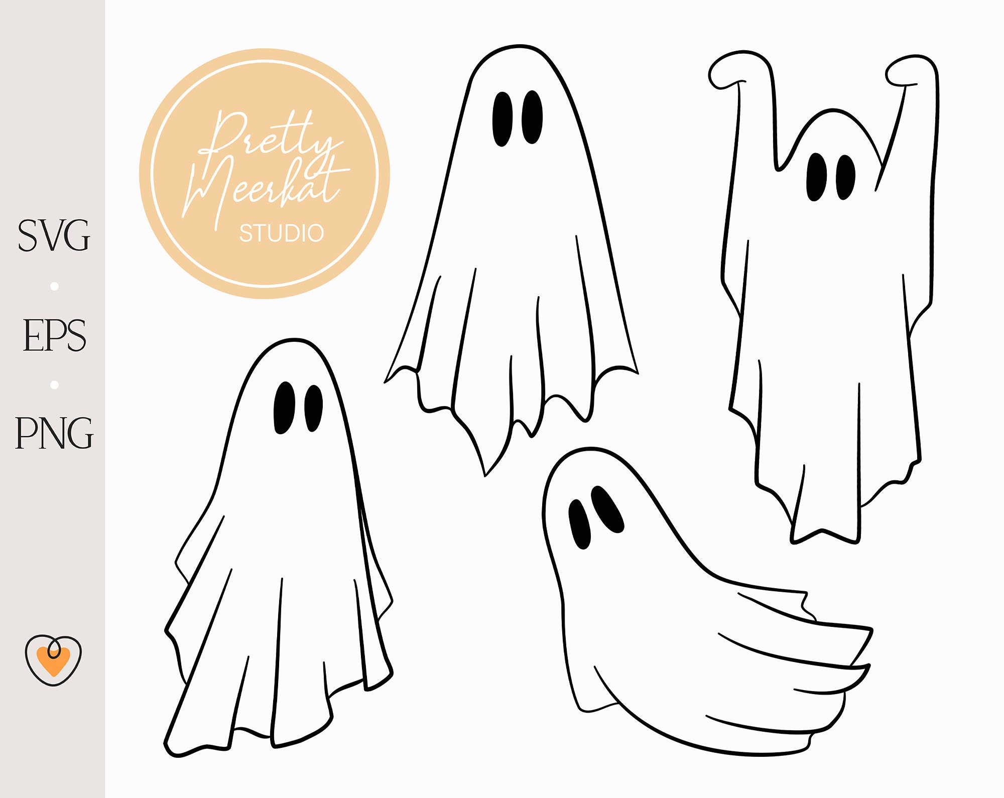 Black And White Ghost Clipart
