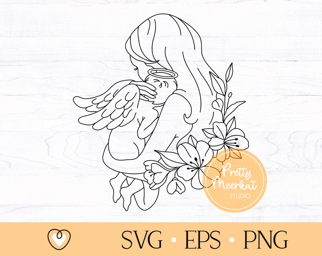 Baby Loss Memorial: Mom Holding Baby Angel SVG PNG EPS - Etsy