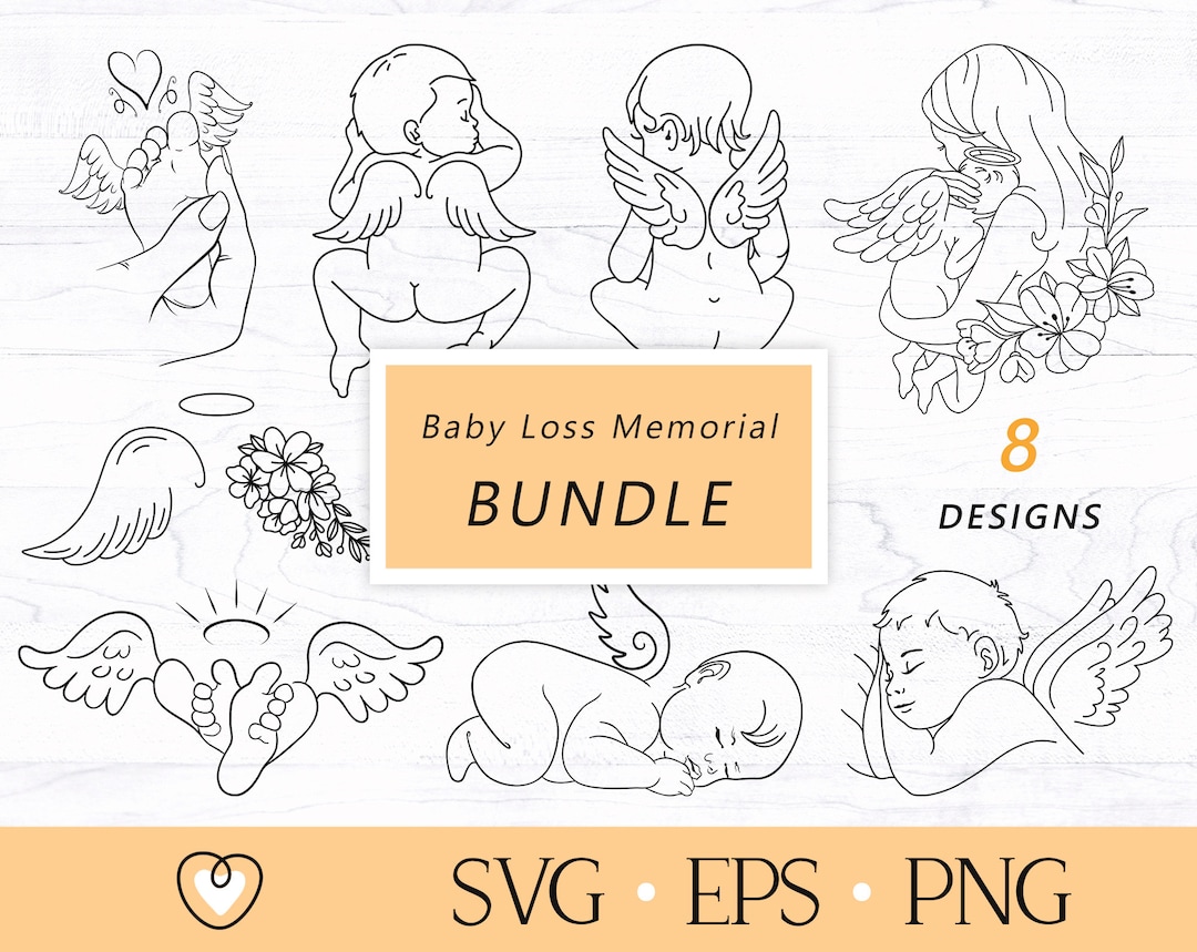 Baby Loss Memorial Angel SVG Bundle (digital Download) - Etsy