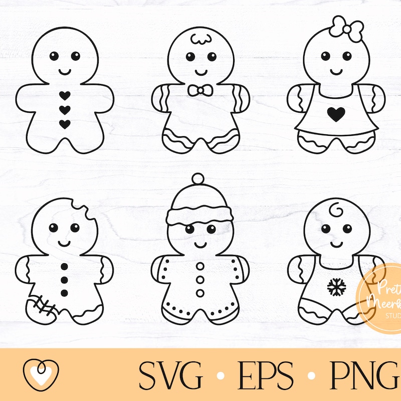 Gingerbread Man Svg - Etsy