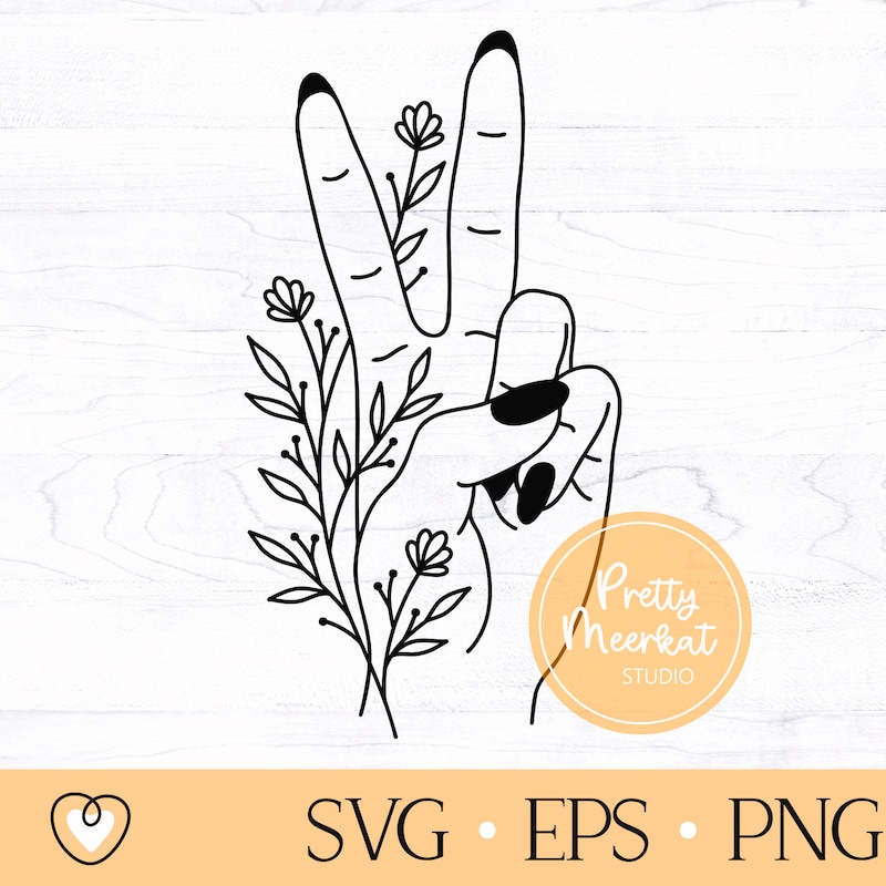 Flower Peace Sign - Etsy
