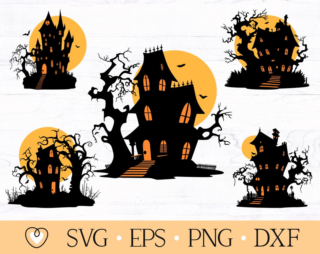 Haunted House Svg Bundle, Halloween Svg, Spooky House Svg, Halloween ...