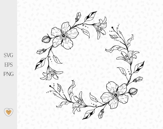 Floral Wreath Svg Lily Branch Svg Flower Border - Etsy