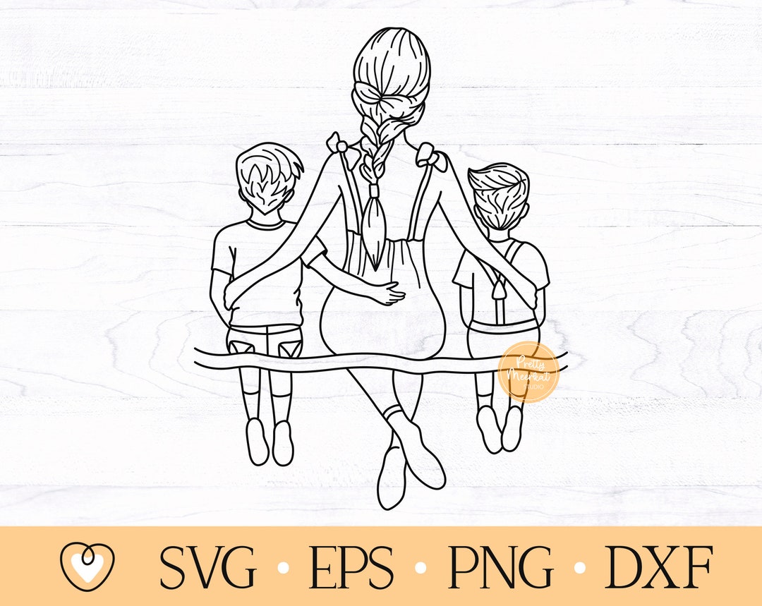 Mother and Sons Svg, Mother of Two Boys Svg, Mom and Sons Svg - Etsy