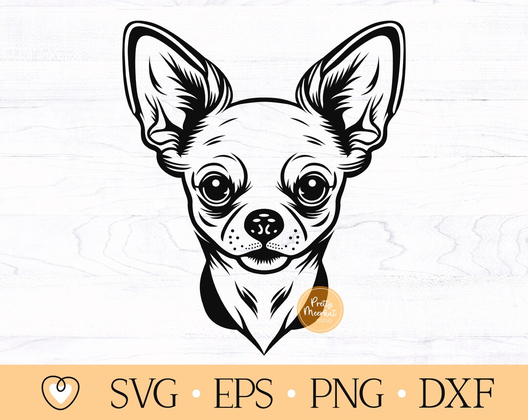 Chihuahua Dog Face SVG: Cut File, PNG, DXF - Etsy