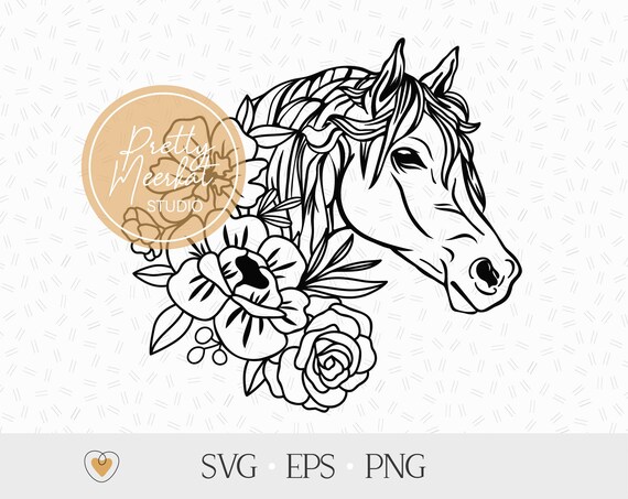 Horse With Flowers Svg Floral Horse Svg Horse Head Png - Etsy Canada
