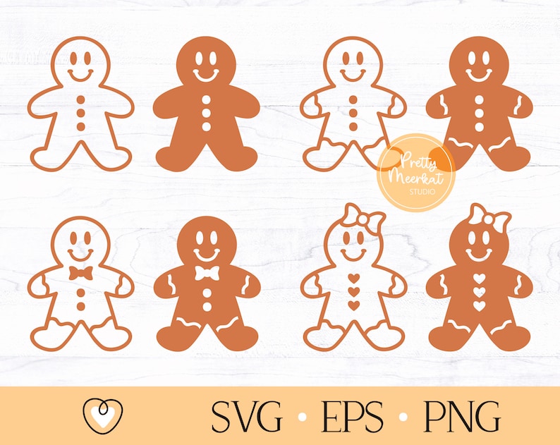 Gingerbread Man Svg Bundle Christmas Cookie Svg Christmas Etsy
