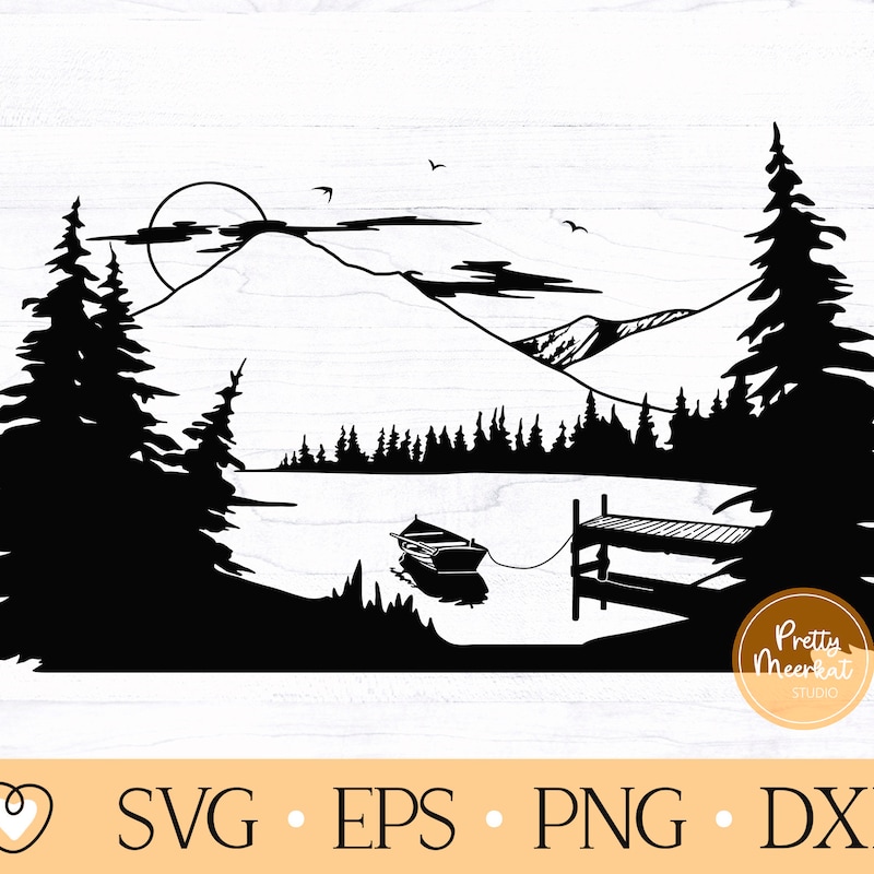 Lake Scene Svg - Etsy Canada