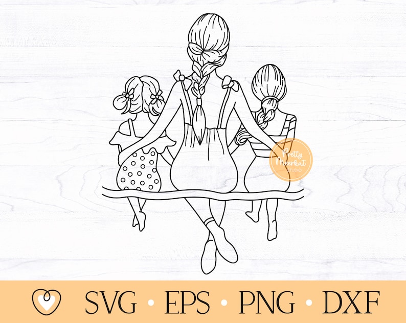 Mother and Daughters Svg Mom and Daughters Svg Mother of Two - Etsy