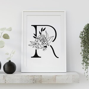 Flower Alphabet Svg Floral Letters Svg Peony Flower - Etsy