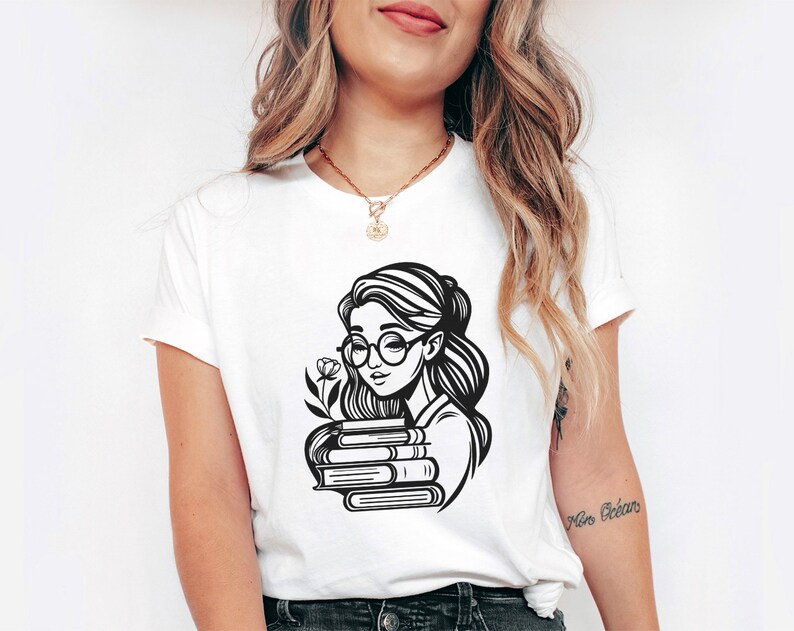 Book Lover Svg Girl Loves Books Svg Reading Svg Librarian - Etsy