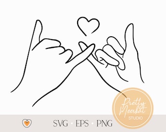 Holding Hands Svg, Couple Holding Hands Svg Bundle, Pinky Hold, Holding Hands Line Art ...