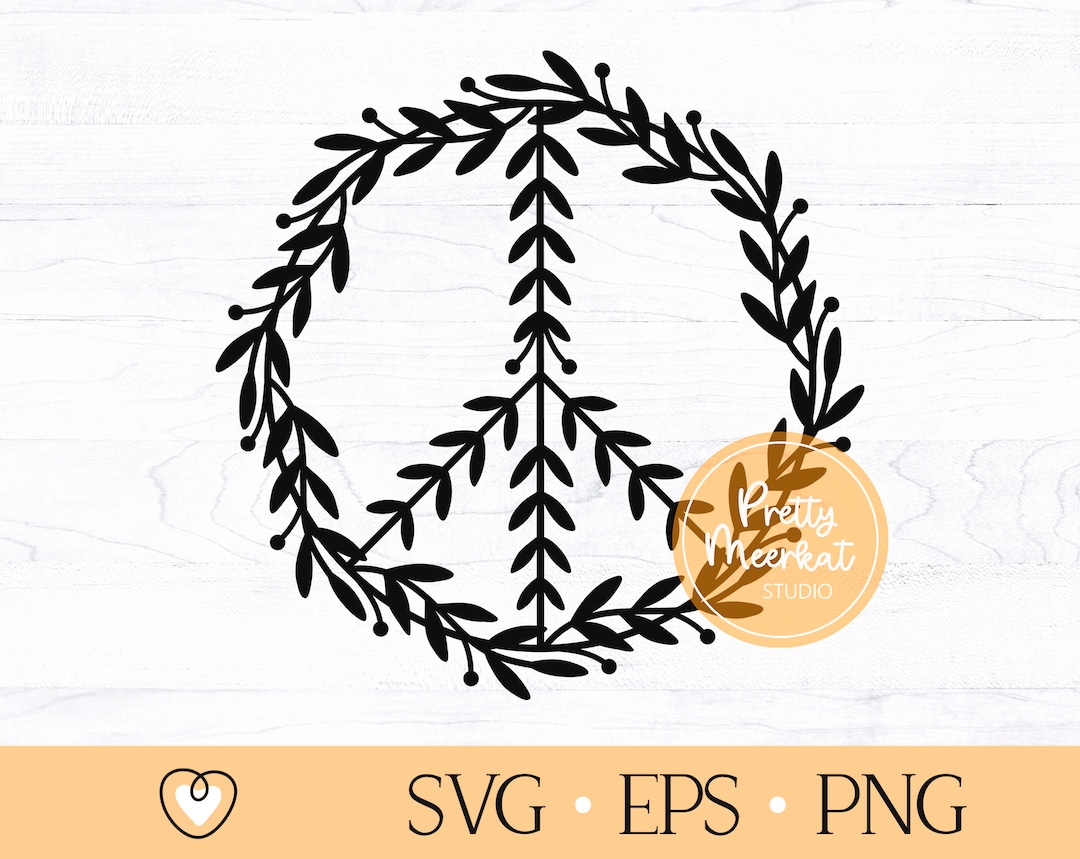 Floral Peace Sign Svg, Peace Symbol Svg, Png - Etsy