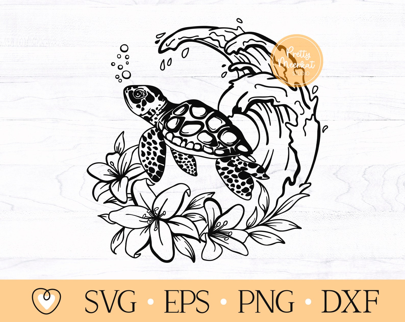 Turtle Svg, Sea Turtle Svg, Turtle With Wave Svg, Png File - Etsy