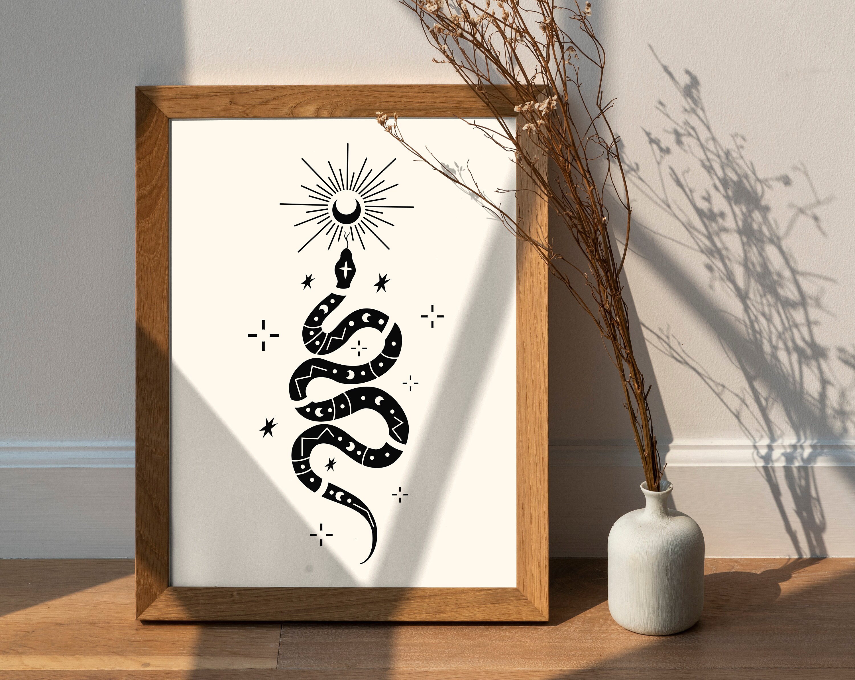 Celestial Snake Svg Boho Svg Witchy Viper Png Svg Files for - Etsy
