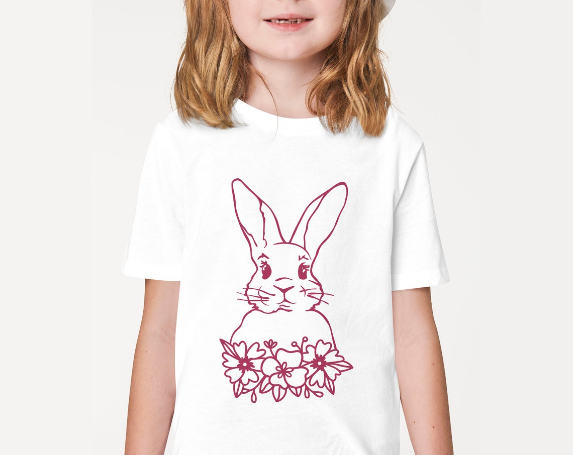 Bunny With Flowers Svg Rabbit Face Svg Easter Bunny Svg Svg - Etsy