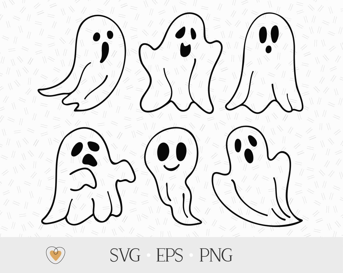Ghost Svg Bundle Cute Ghost Svg Halloween Svg Ghost - Etsy