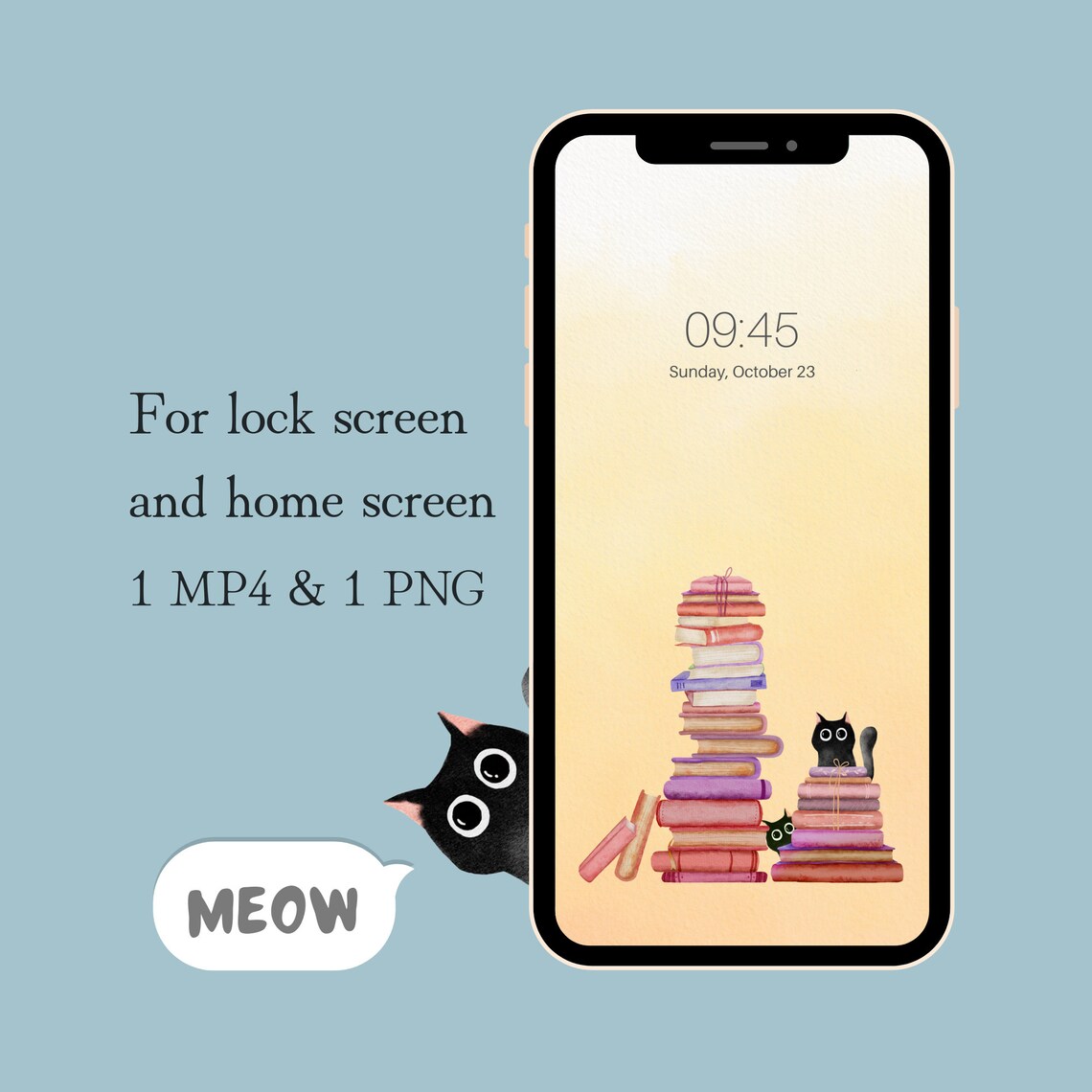 Animated Background, Phone Lock Screen and Home Screen, Cute Cats ...
