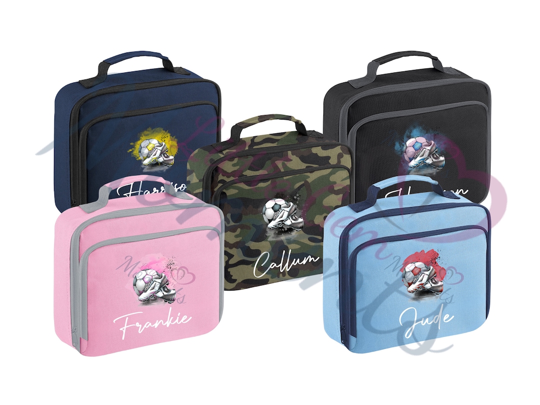 Personalised Football School Lunch Bag. Back to School Essentials ...