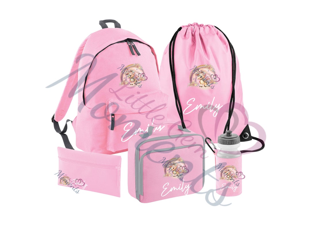 Personalised Mega Back to School Essentials Bundle. Girls Rainbow ...