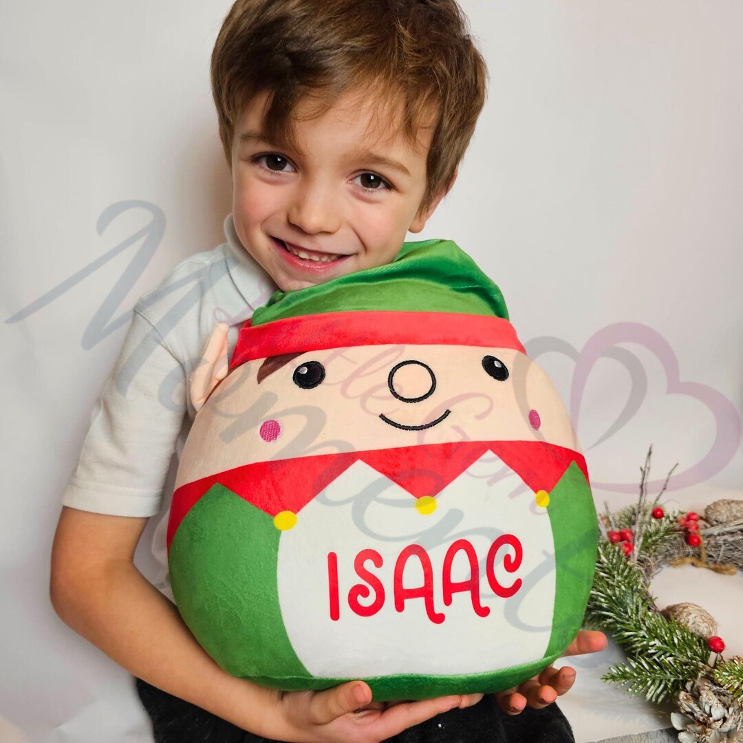 Personalised Elf Christmas Squidgy. Custom Festive Xmas Plush. 30cm ...