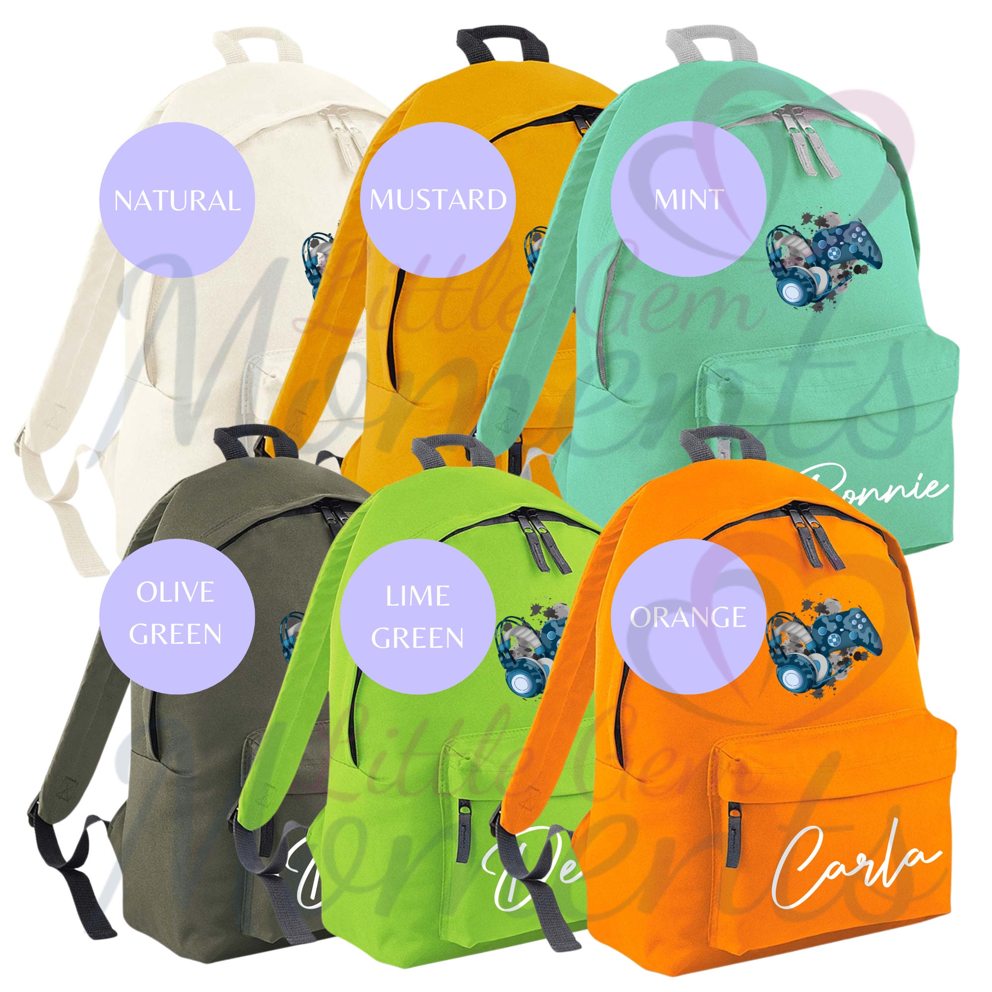 Personalised Gaming Controller School Bag. Custom Rucksack for Gamers ...