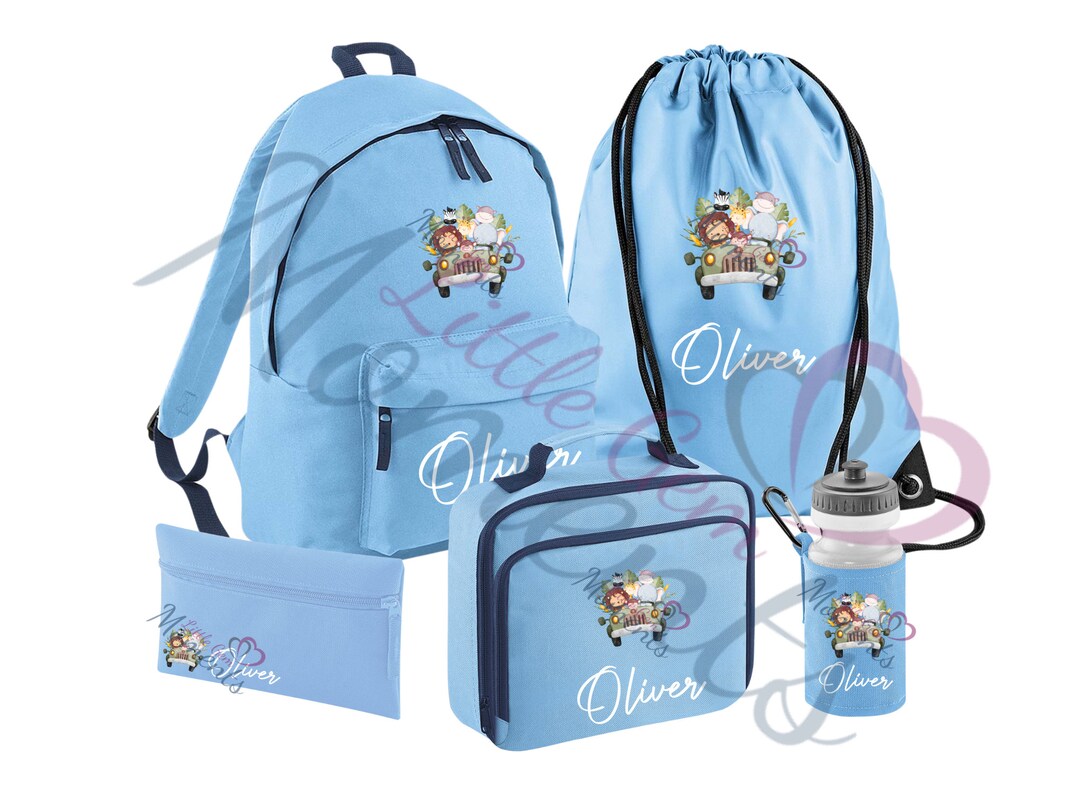 Personalised Safari Animal Mega Back to School Essentials Bundle. Kids ...