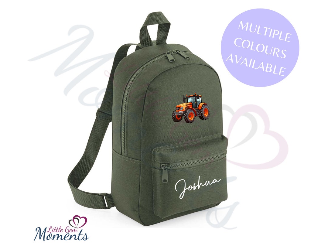 Personalised Kids Mini Tractor Backpack. School/nursery Bag. Custom ...