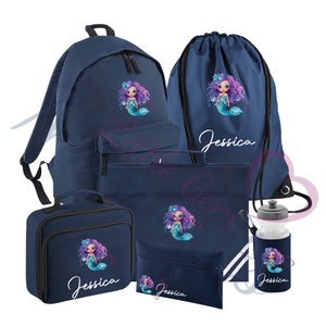 Personalised Mermaid School Lunch Bag. Back to School Essentials ...