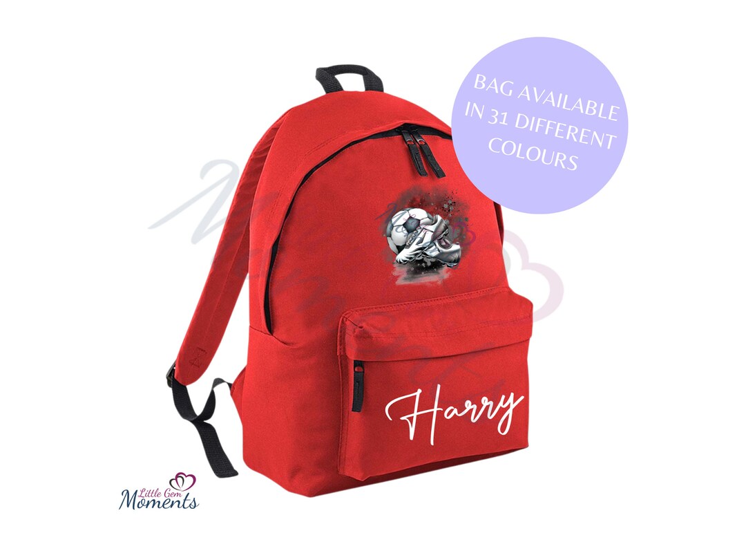 Personalised Football School Bag. Custom Rucksack for Football Fans ...