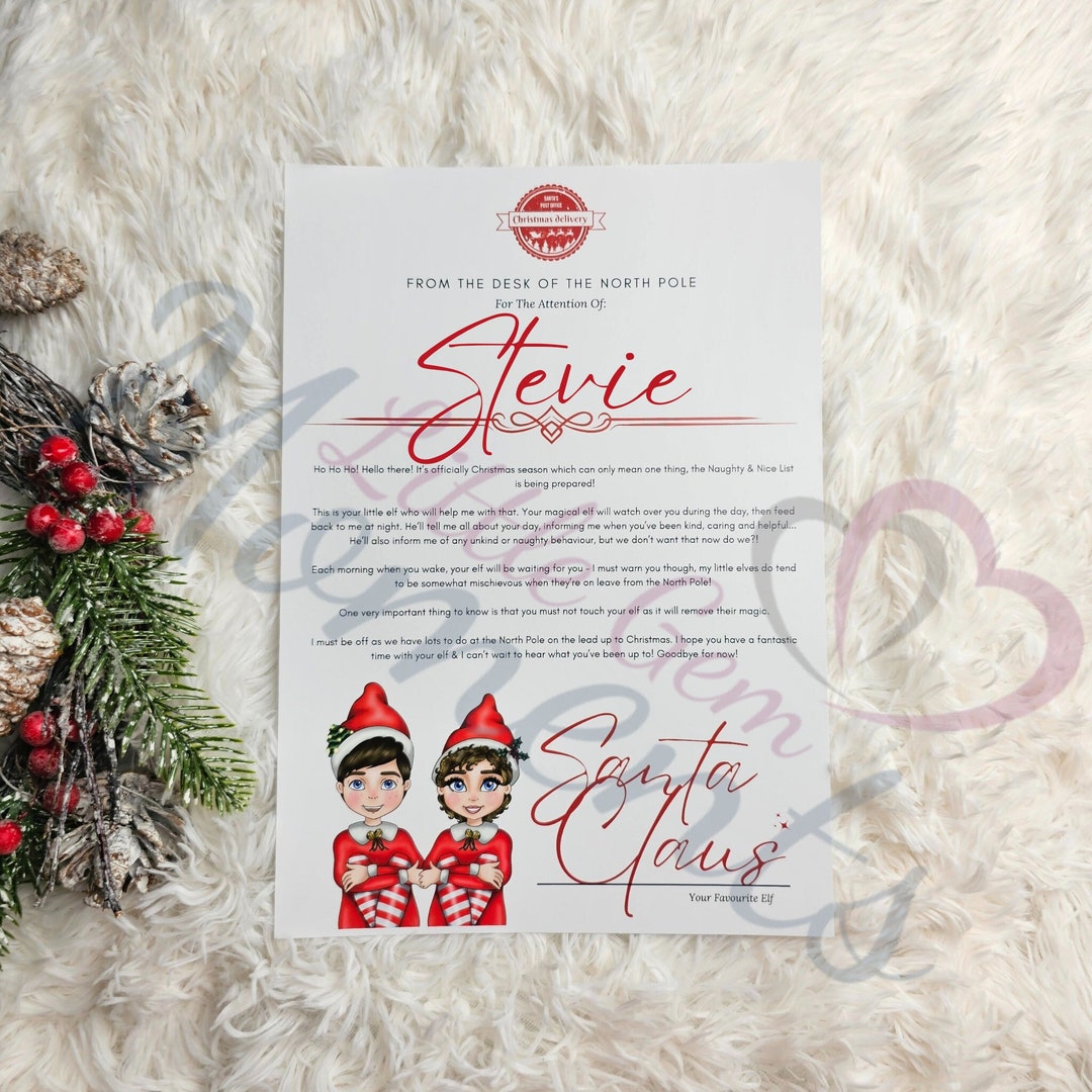 Personalised Elf Arrival Letter for December 1st. Custom Kids Xmas ...