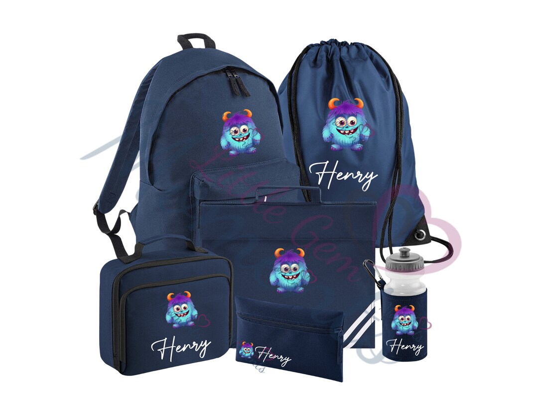 Personalised Monster Mega Back to School Essentials Bundle. Kids Custom ...