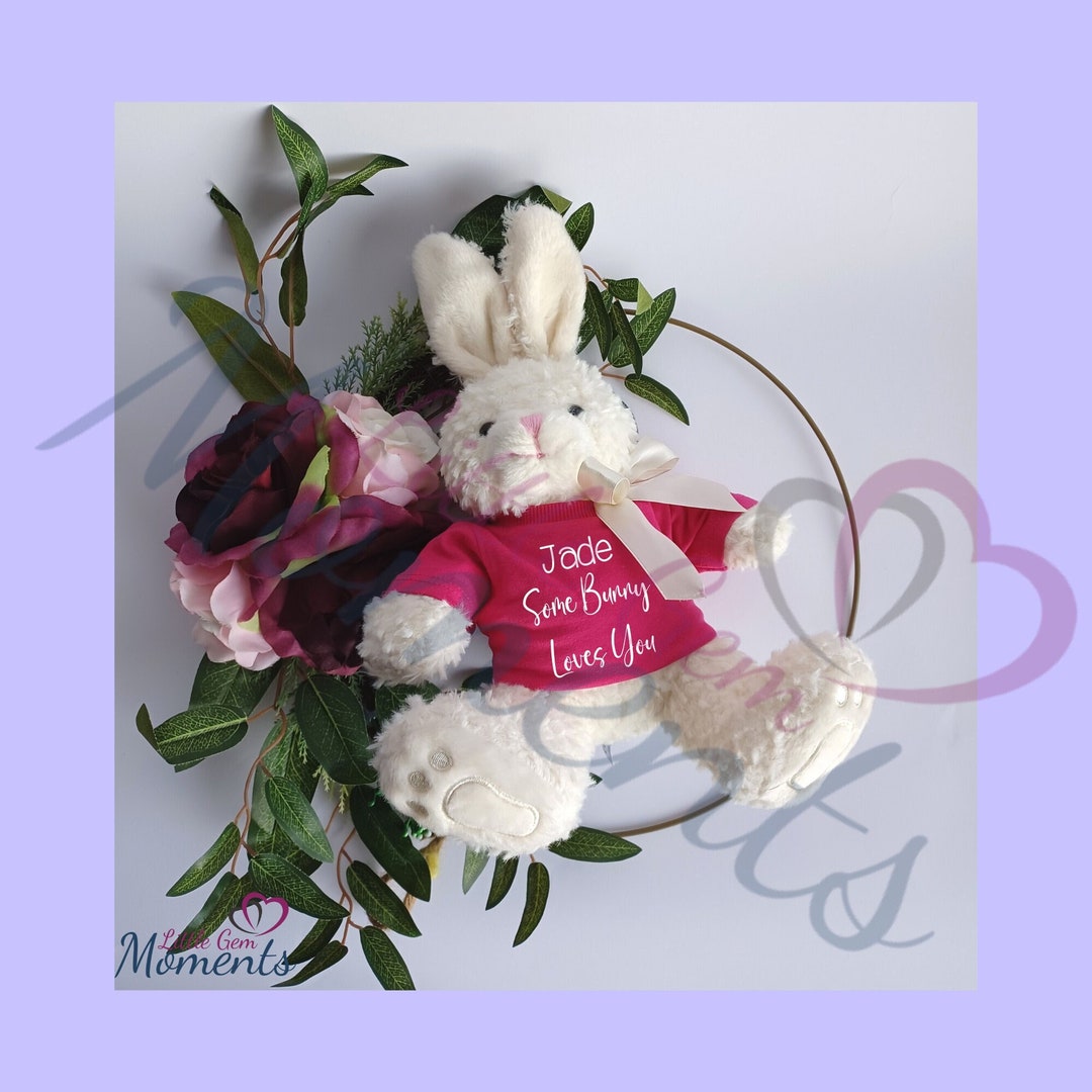 Personalised Some Bunny Loves You Bunny Rabbit Plush. Custom Teddy ...